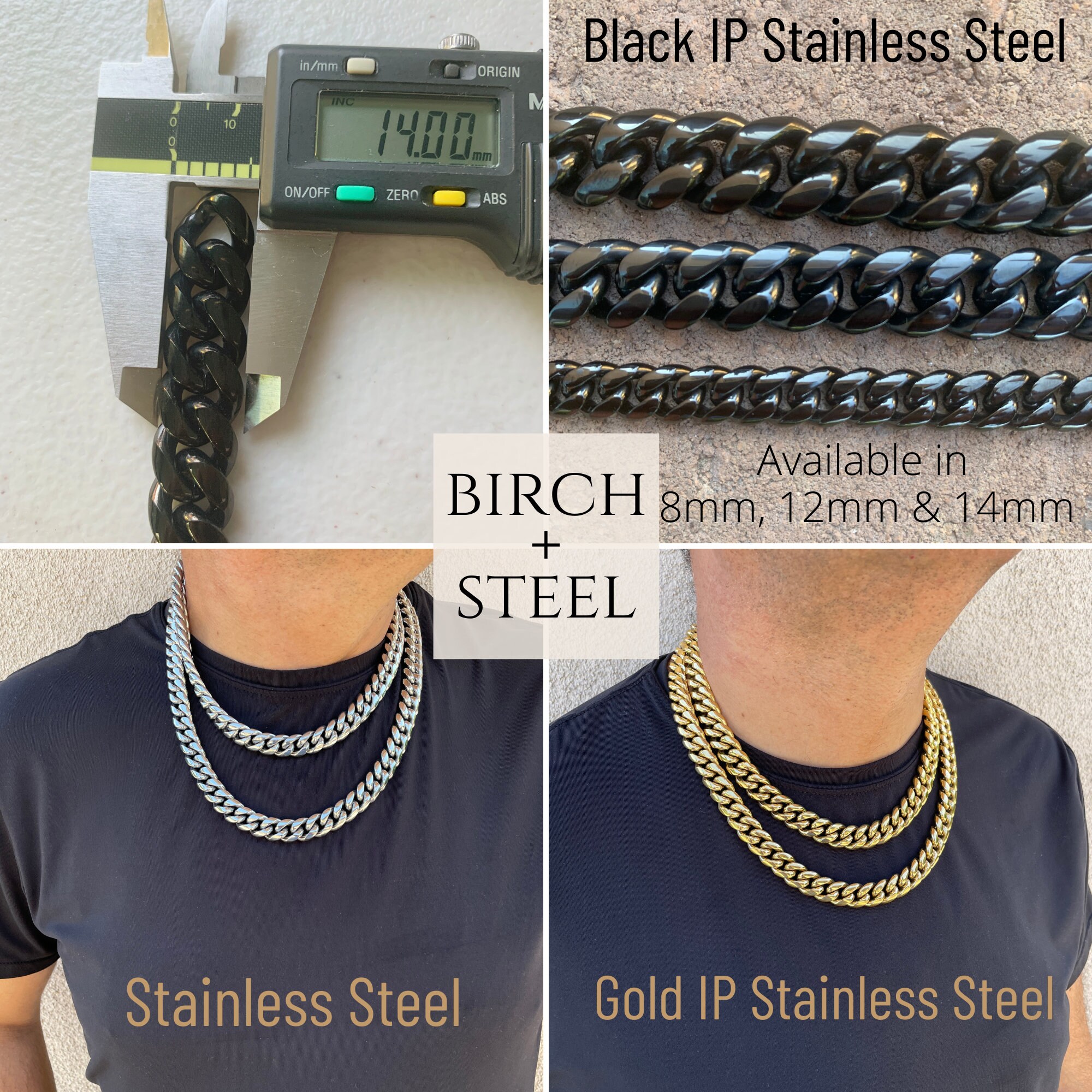 Men's 14mm Stainless Steel Miami Cuban Link Chain 14mm | Etsy