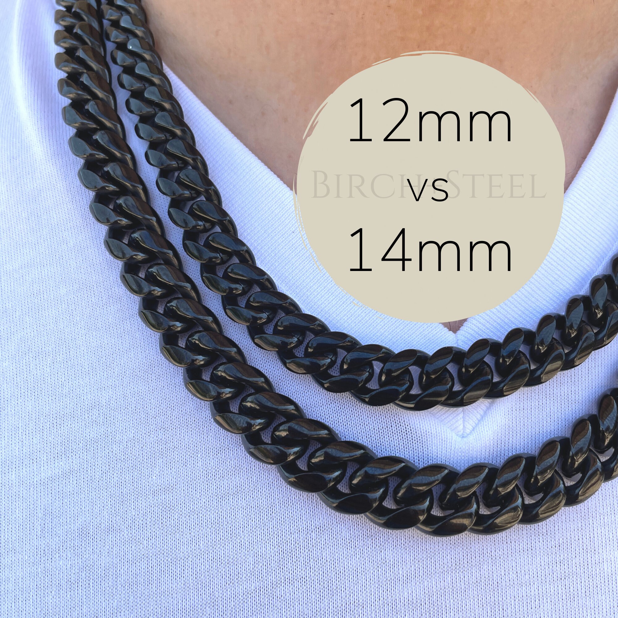 Men's 14mm Stainless Steel Miami Cuban Link Chain 14mm | Etsy