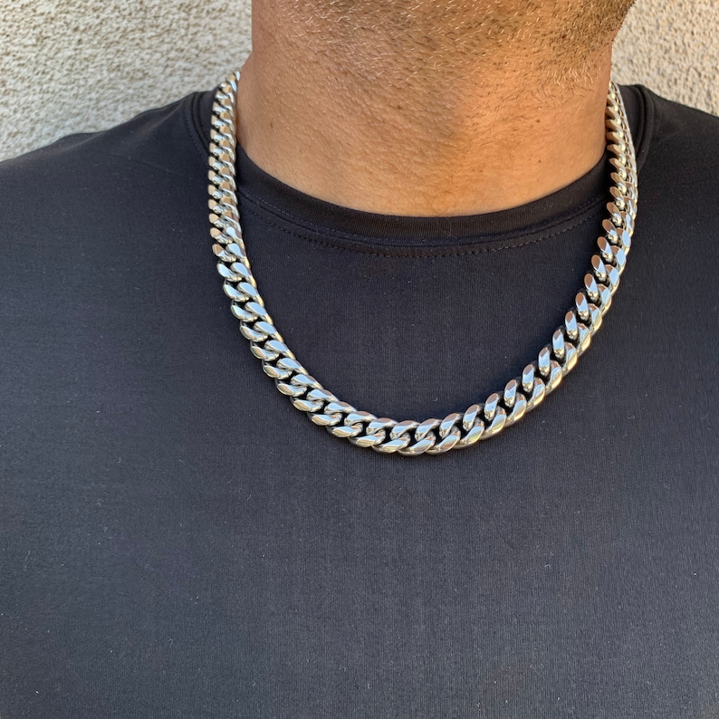 12mm Cuban Link Any Length Chain Thick Cuban Stainless Steel | Etsy