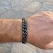 Black Stainless Chain Bracelet, 12mm Black Chain Link Bracelet ...