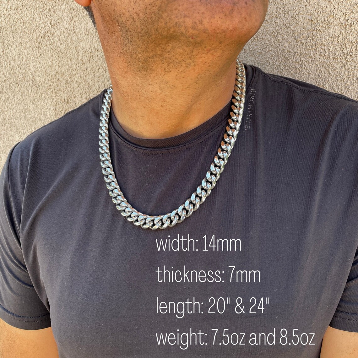 14mm Stainless Steelcuban Link Chain Thick Steel Cuban Chain - Etsy