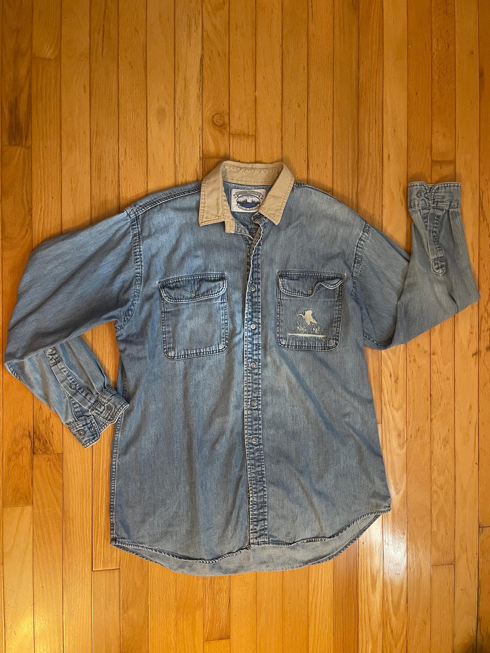 Vintage Denim Duck Scene Button-down Shirt by "canadian Outdoors" - Etsy