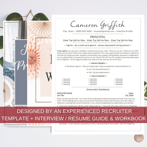 Interview Resume Template - Etsy