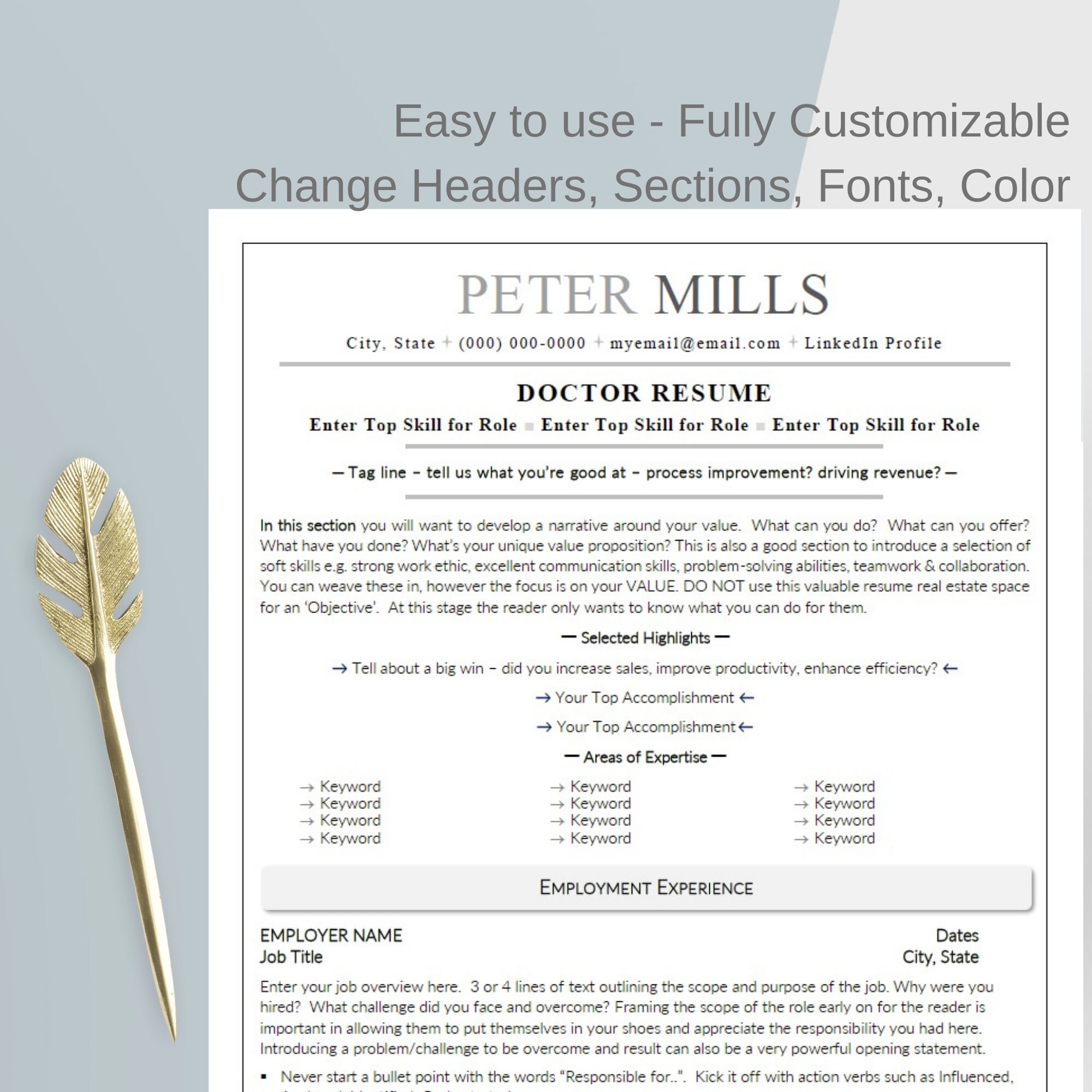 Classic Conservative Resume Template for Word Professional CV - Etsy