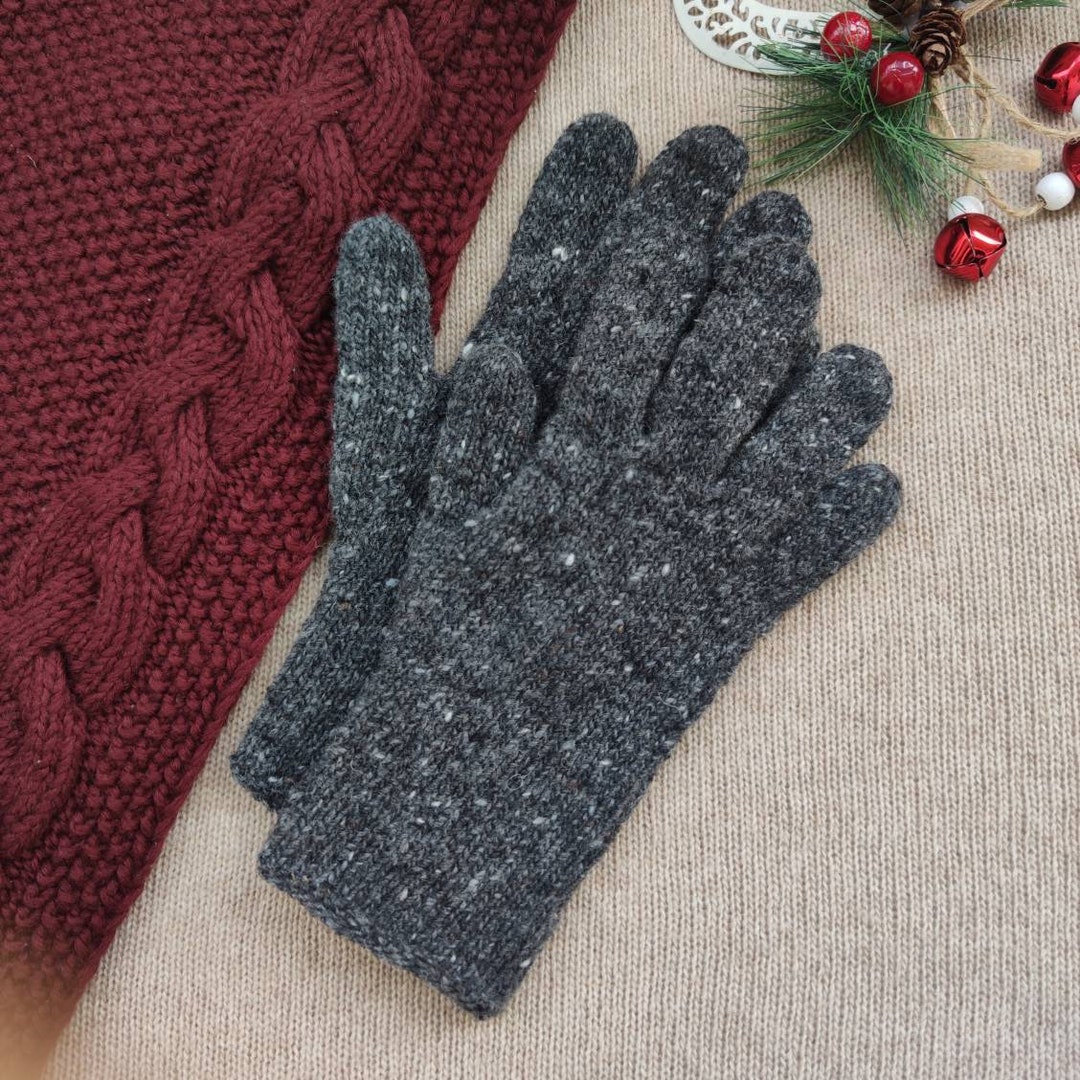 Donegal Tweed Women Gloves - Soft Merino Tweed Knit Gloves - Winter ...