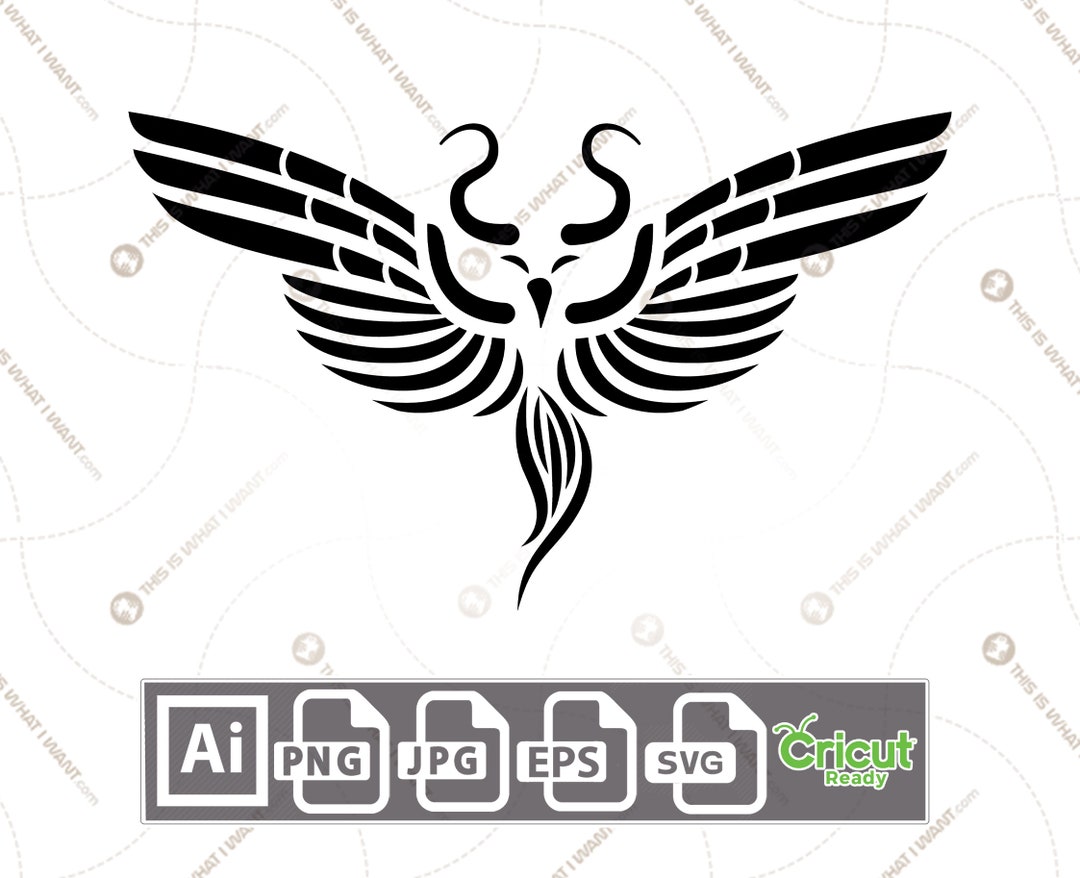 Maleficent Phoenix Flying Inspired Vector Art Design Hi-quality Digital ...