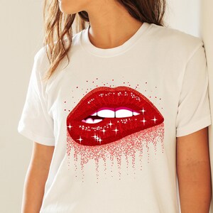 Red Sparkling Glitter Biting Lips - Printable Art Design - Hi-quality ...