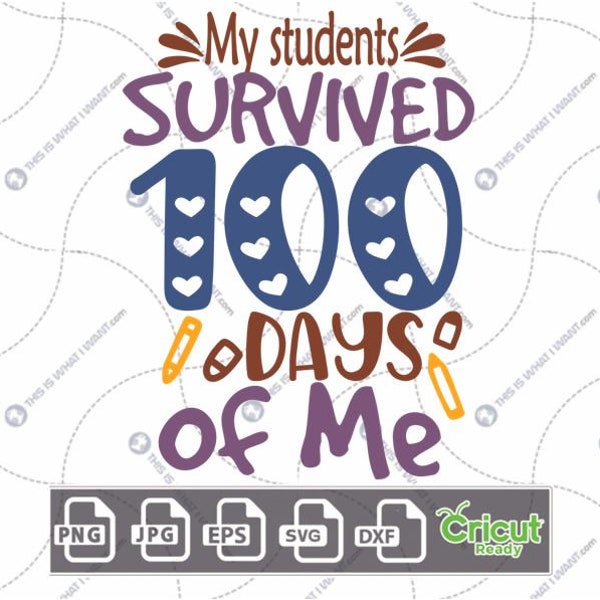 My Students Survived 100 Days of Me Svg - Etsy