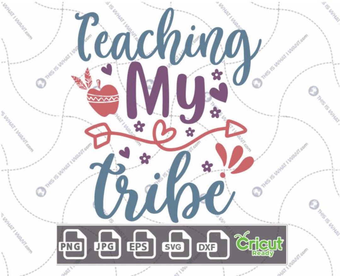 Teaching My Tribe Tribe Text With Purple Flowers Design - Etsy