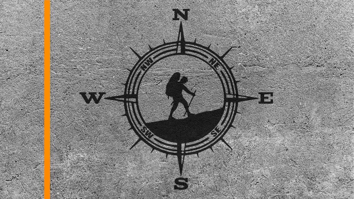 Hiker Compass SVG File Hiker Vector Image Cut Files For | Etsy