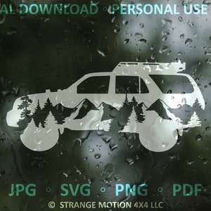 Mountain SVG for 4runner 4th Gen, Vector, Clipart, Cut File for Cricut ...