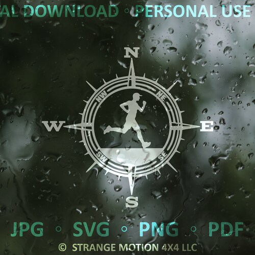 Runner Compass SVG File Male Runner Vector Image Cut Files - Etsy