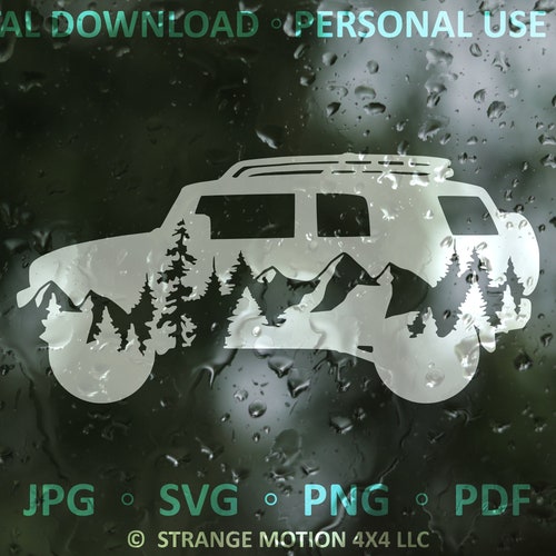 Mountain SVG File for Toyota FJ FJ Cruiser Clipartcut File - Etsy