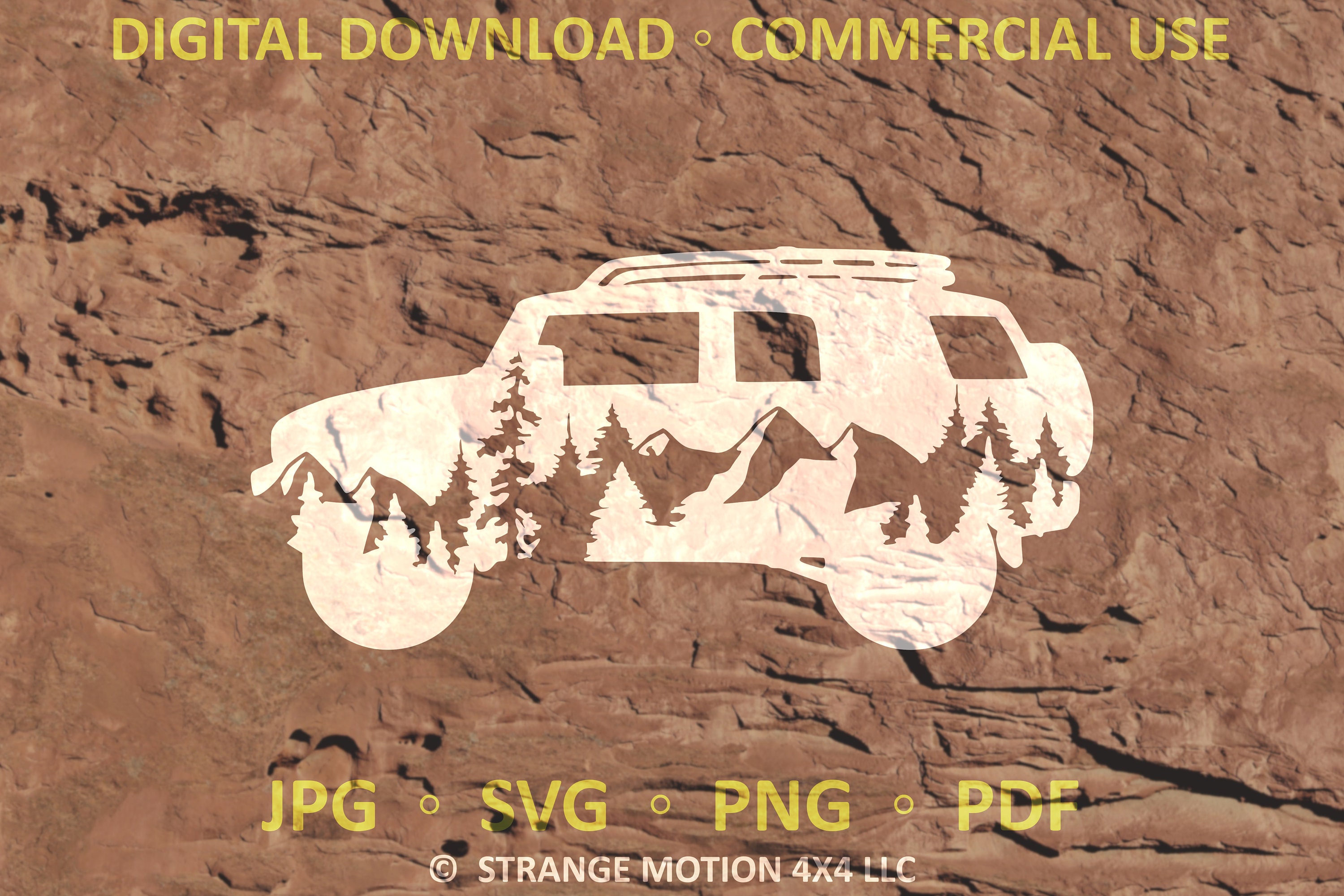 Mountain SVG File for Toyota FJ FJ Cruiser Clipartcut File - Etsy