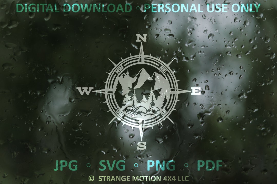 PNW Mountain SVG File, Pacific Northwest Compass, PNW, Laser File ...