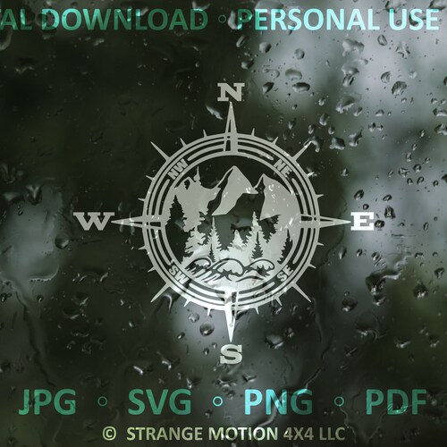 PNW Mountain SVG File Pacific Northwest Compass PNW Cut - Etsy