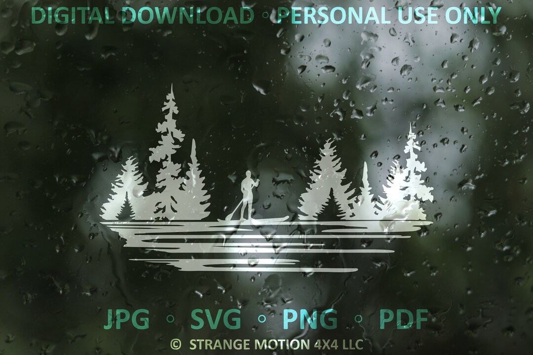 Paddle Board SVG, SUP Clipart, Trees SVG, Stand up Paddleboarding, Sup ...