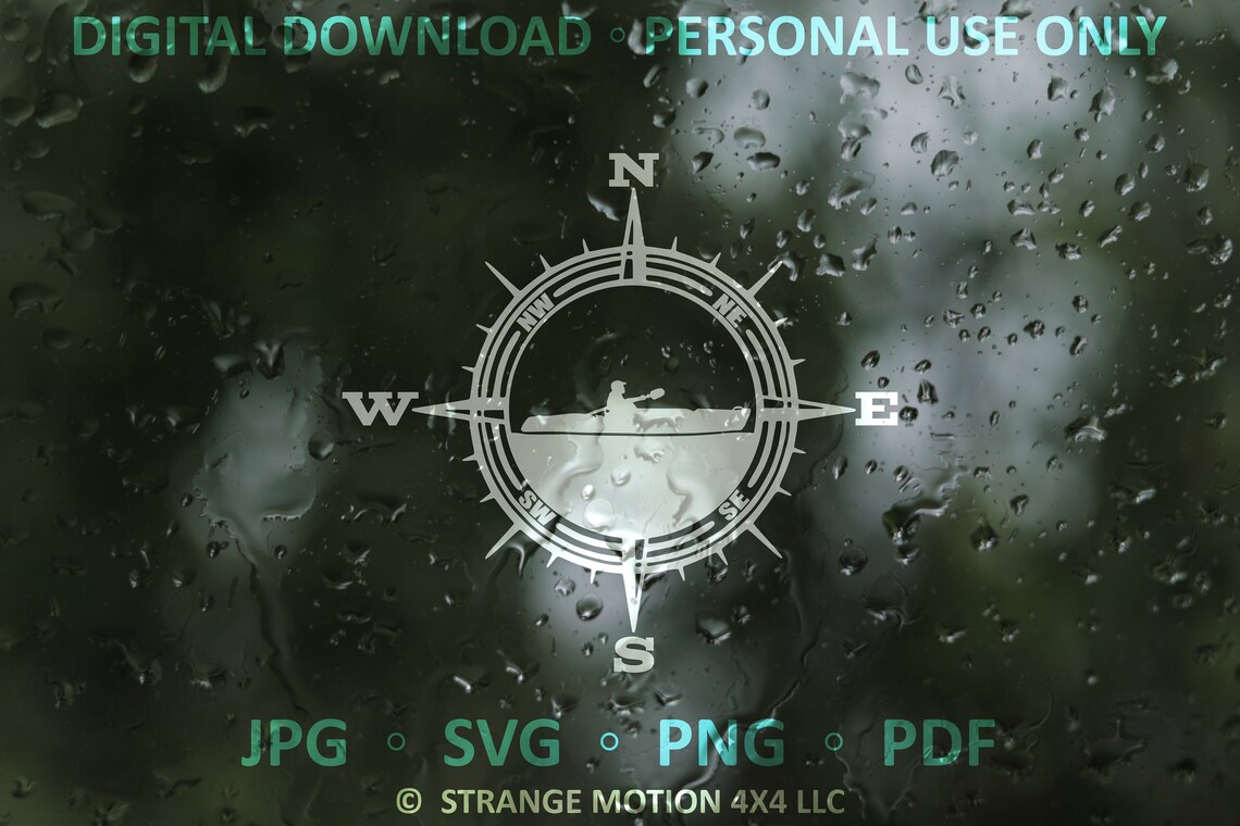 Kayak Compass SVG File, Kayak Vector Image, Digital Kayak, Laser File ...