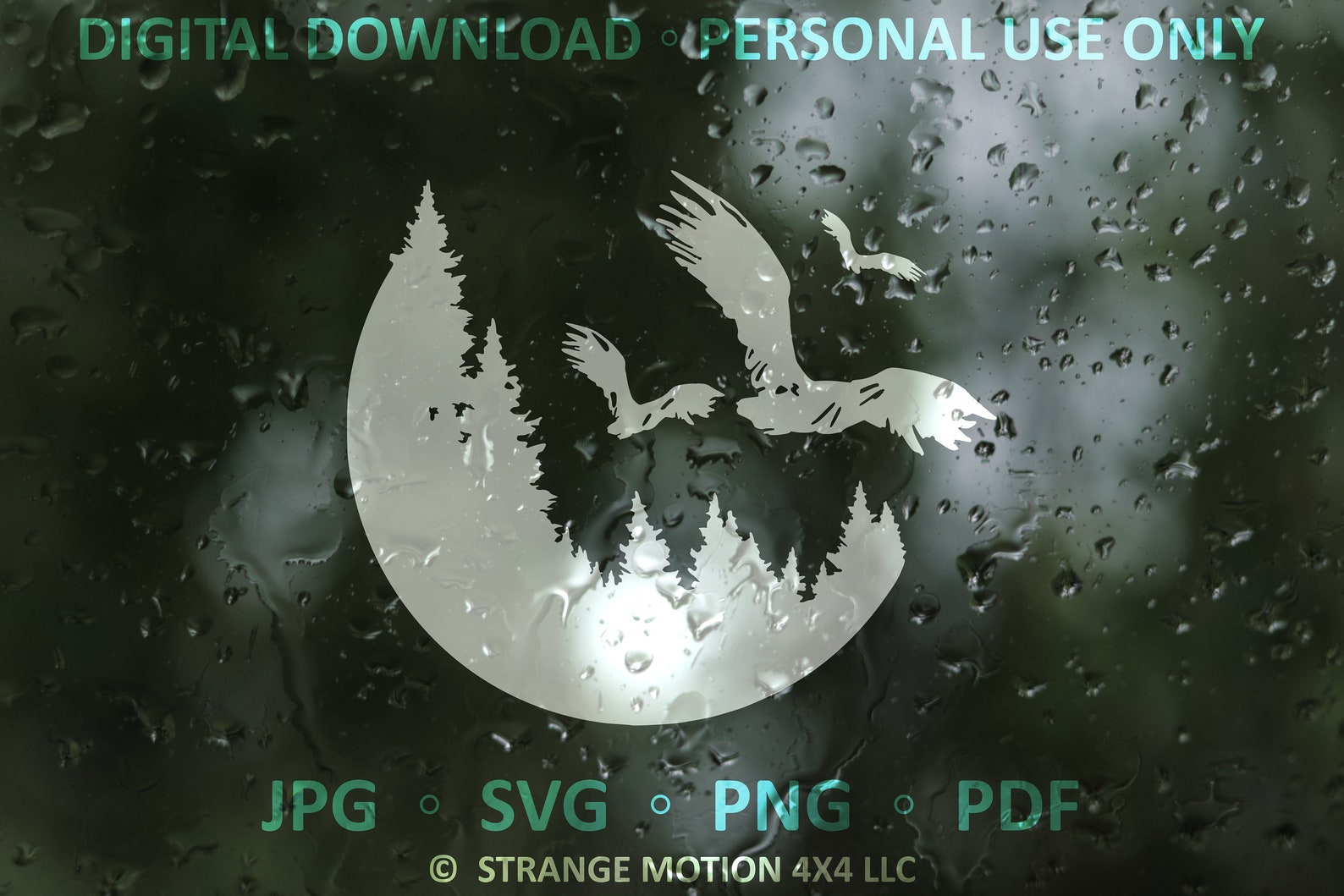 Bird SVG File, Moon Svg, Trees, Laser File, Laser Cut File, Svg ...