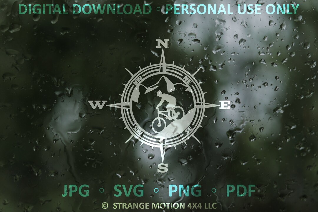 Mountain Bike Compass SVG File, Biker Vector Image, Cut Files for ...