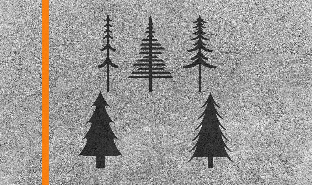 Simple Trees SVG File 5 Pack, Mountain Design, Laser File, Laser Cut ...