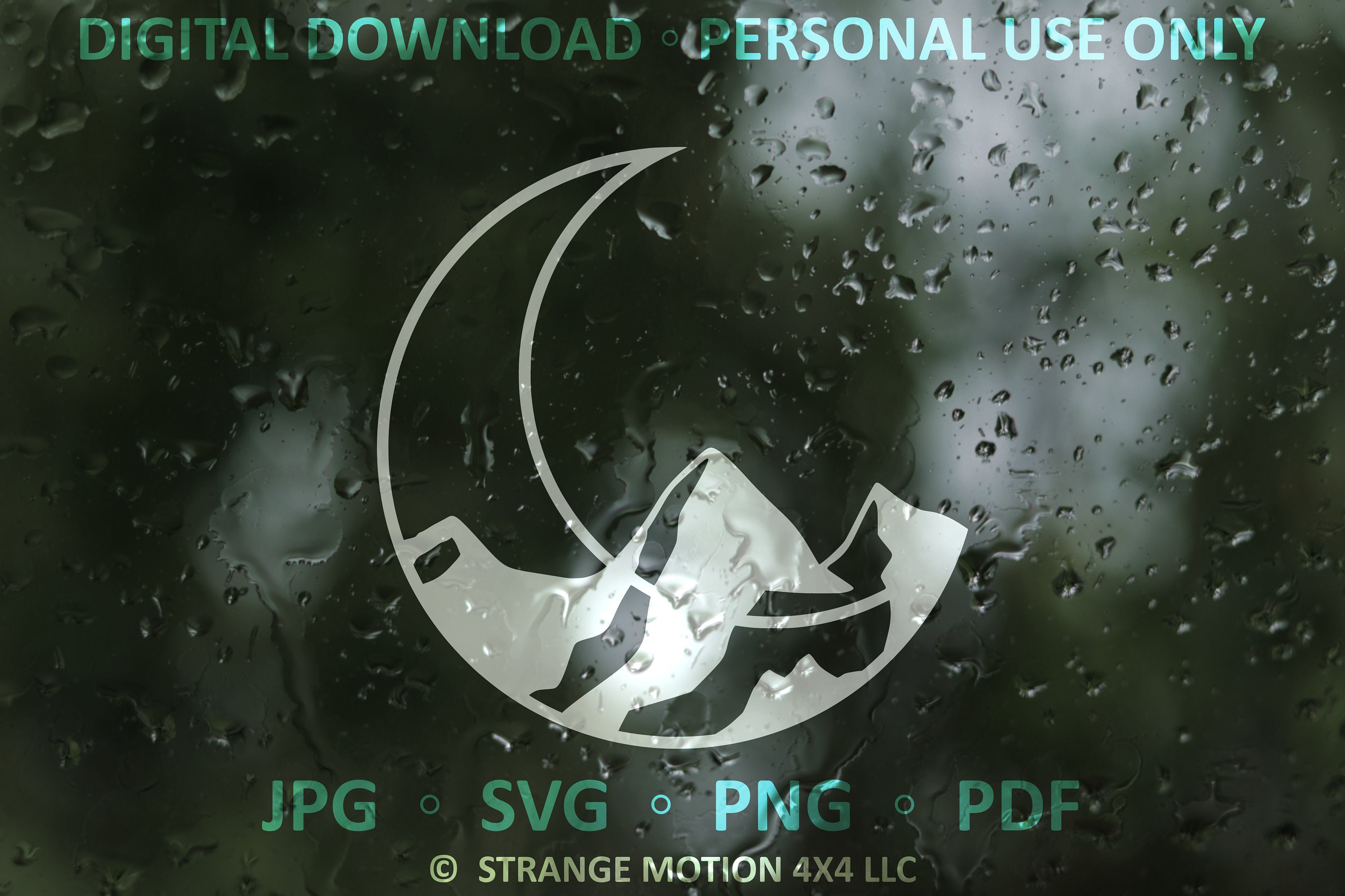 Mountain Moon SVG File Crescent Moon Clipart Moon SVG - Etsy