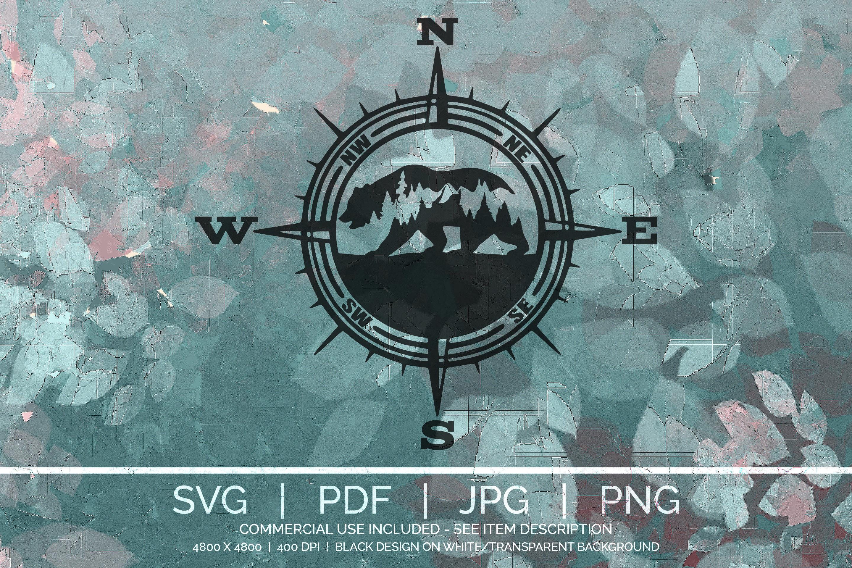 SVG PNG JPG Digital Design Bundle | Mountain Bear Compass Svg | Cricut ...