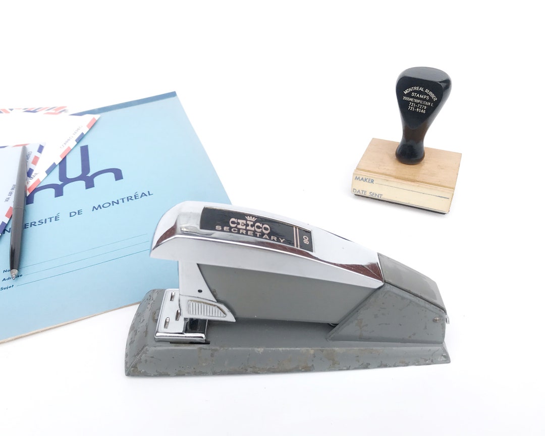 Vintage Metal Stapler, Celco Secretary Model 80 Desk Stapler, Retro ...