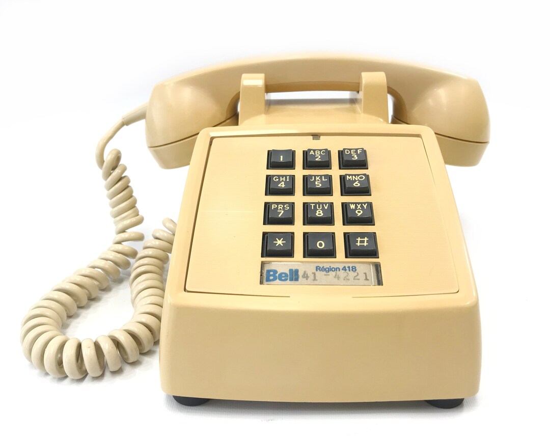 Vintage Beige Touch Tone Phone, NT-2500 Desk Telephone for Landline ...