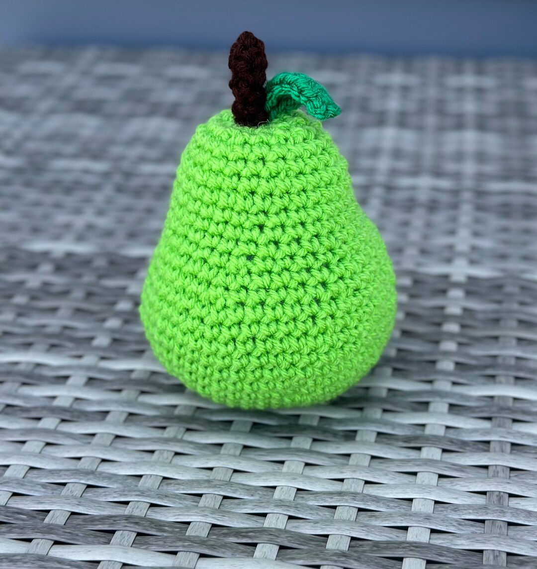 Crochet Pear Amigurumi Pear Play Food Pretend Food Pretend Fruit Toy ...