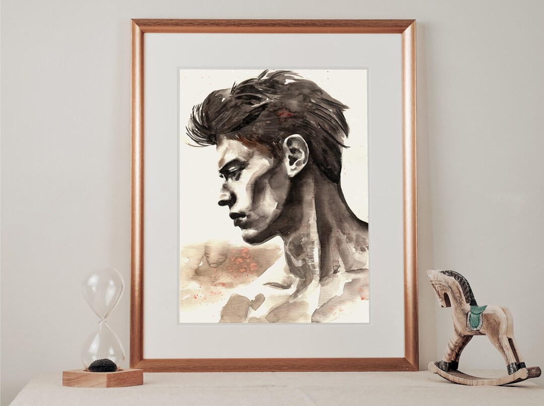 Watercolor Portrait Wall Art, Man Poster, Boho Art, Portrait Poster ...