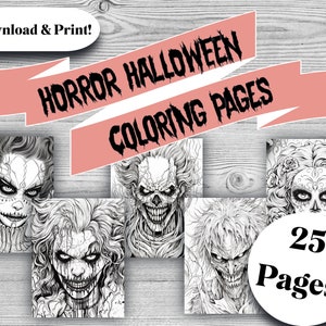 25 Scary Halloween Printable Coloring Book Pages | Downloadable PDF ...