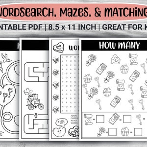 Printable Valentine's Day Activities for Kids | Valentine's Day Bundle ...