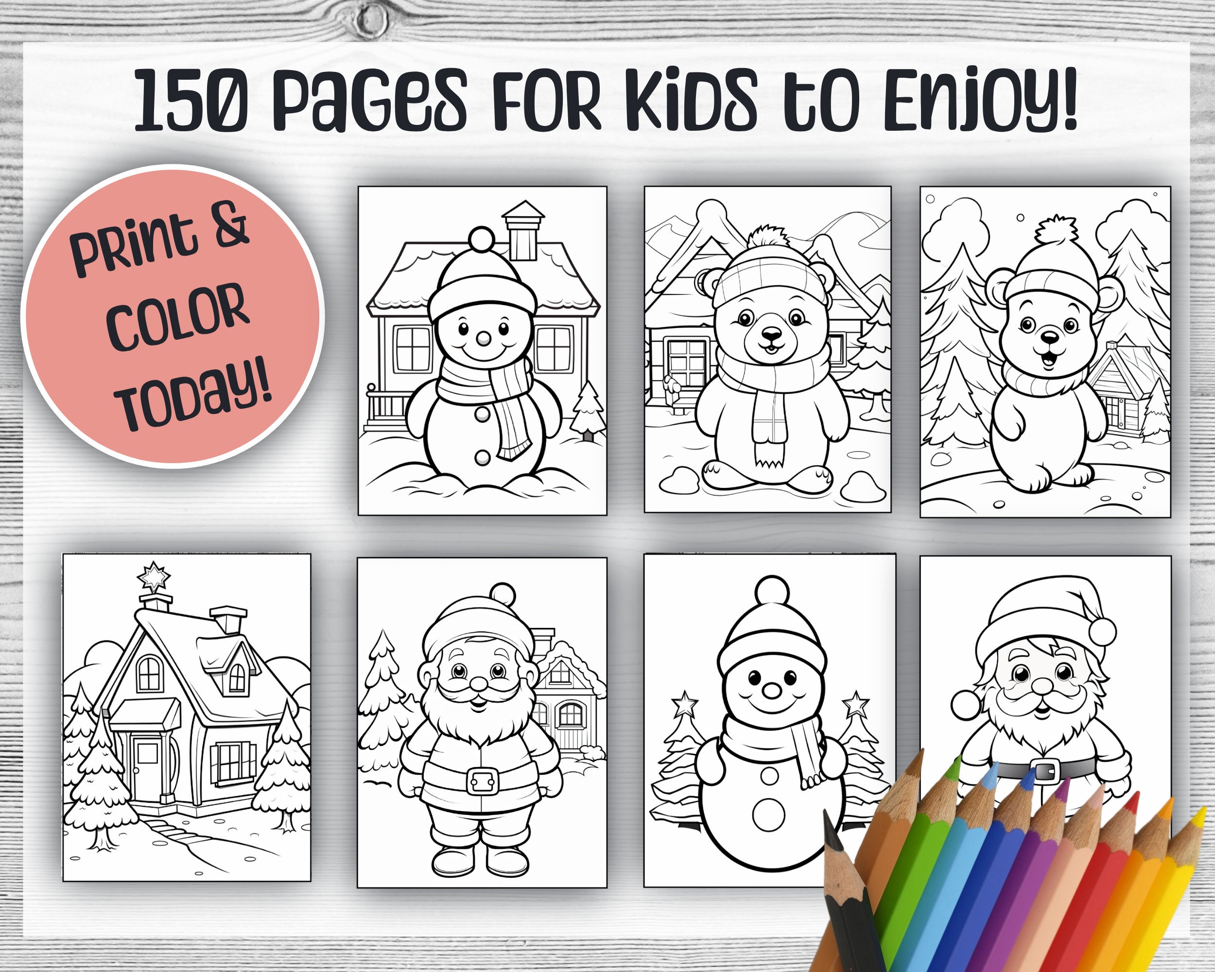 150 Christmas Coloring Pages, Christmas Printables, Christmas Games ...