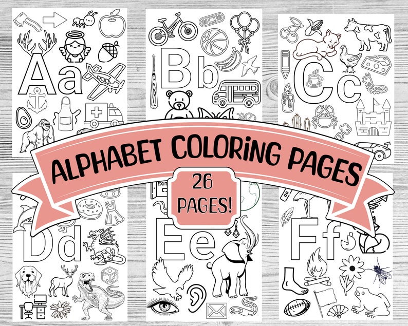 Alphabet Printable (ABC) Kids Coloring Book Pages – Download & Print ...