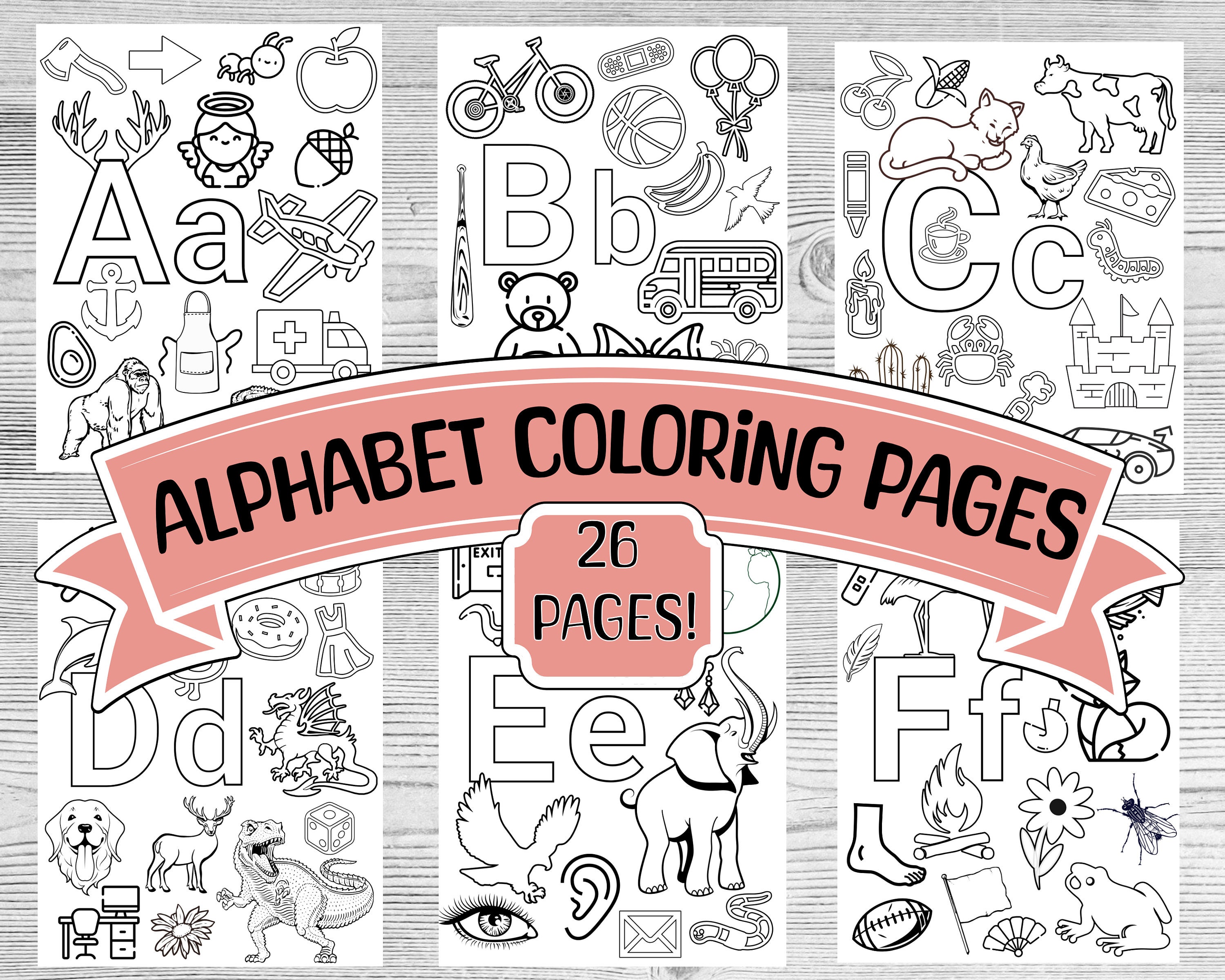 Alphabet Printable (ABC) Kids Coloring Book Pages – Download & Print ...