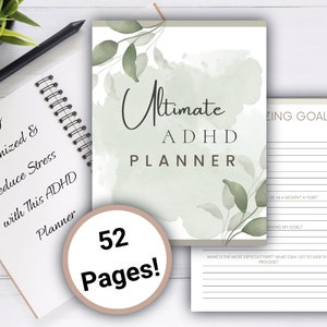 ADHD Bundle | 52 Pages | Printable ADHD Planner | Digital ADHD Journal ...