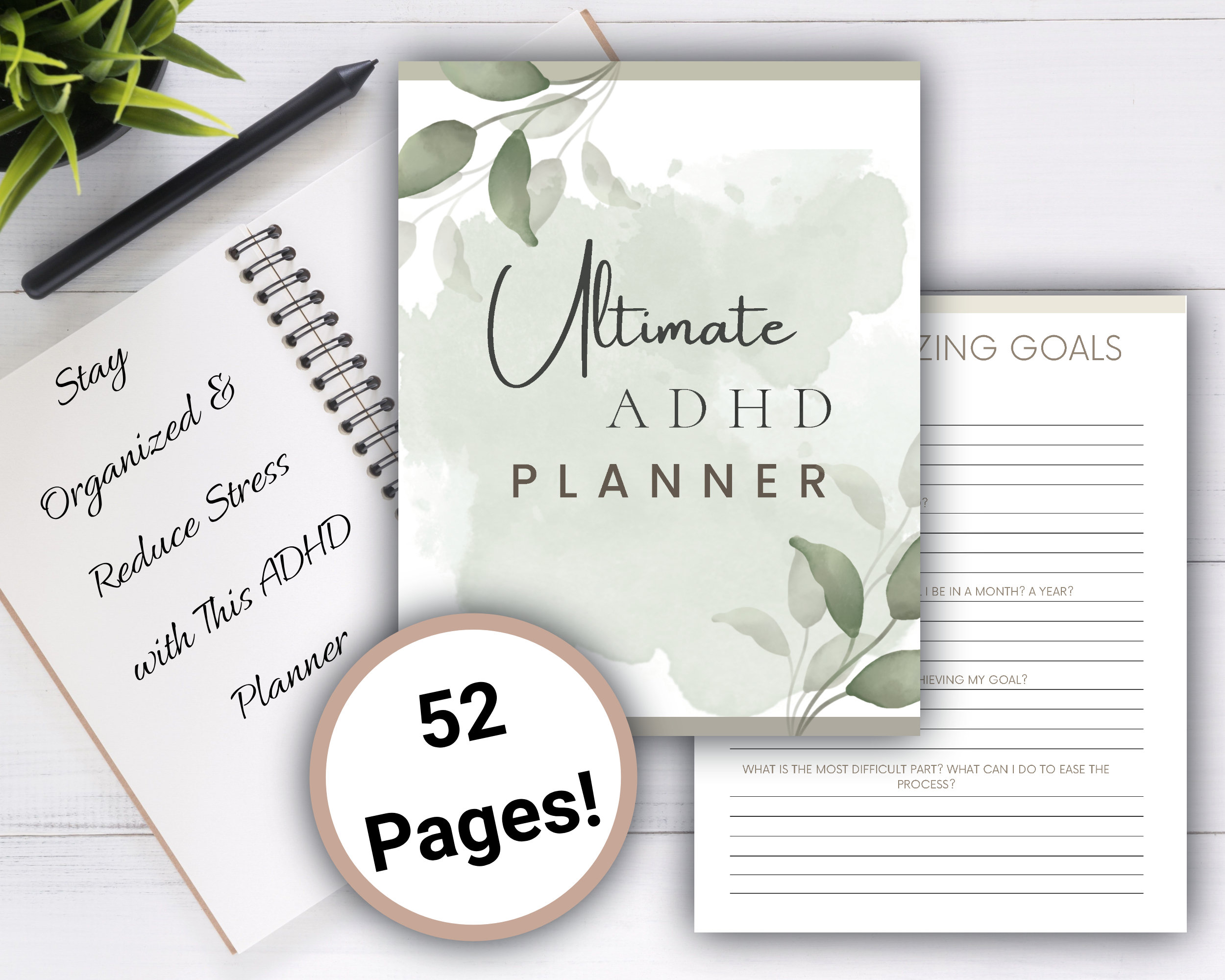 ADHD Bundle | 52 Pages | Printable ADHD Planner | Digital ADHD Journal ...