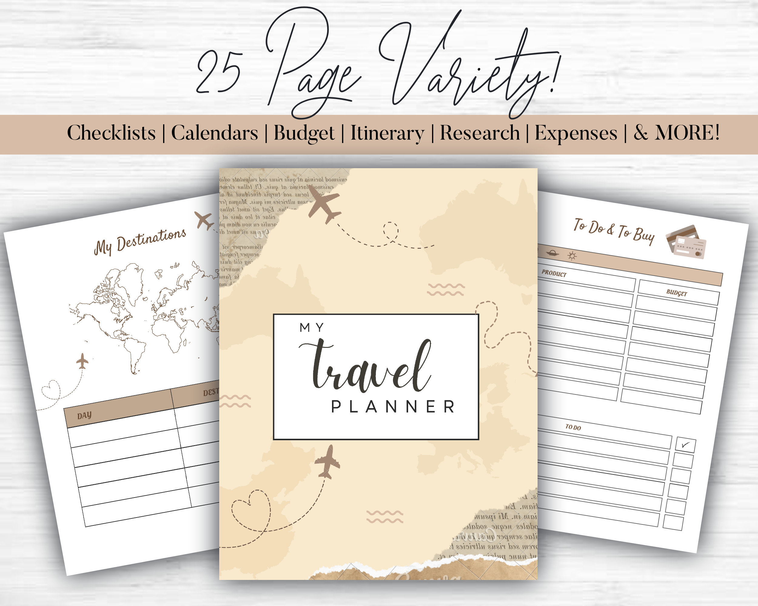 Travel Planner Printable Travel Journal Vacation Planner - Etsy