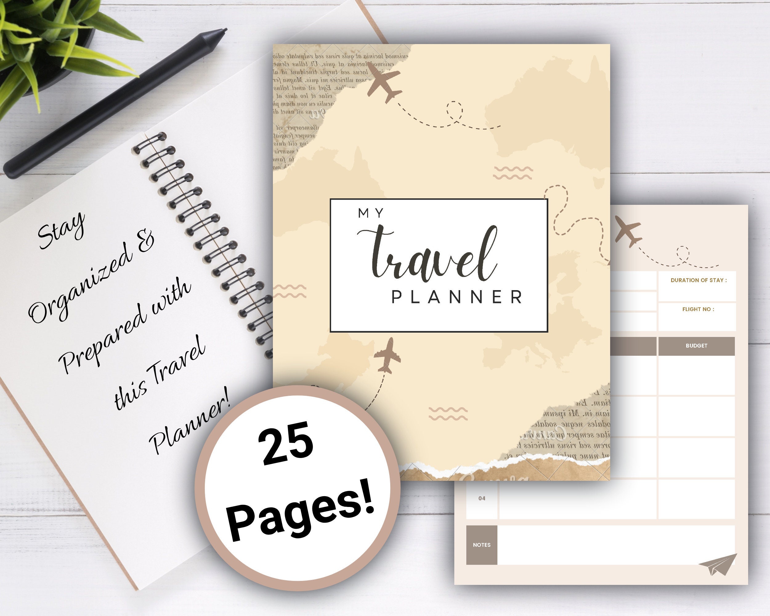 Travel Planner Printable Travel Journal Vacation Planner - Etsy