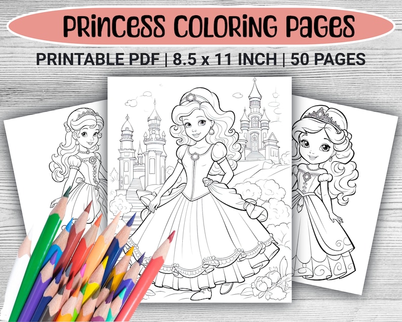 50 Princess Coloring Book Pages Variety of Princess Coloring Pages for ...