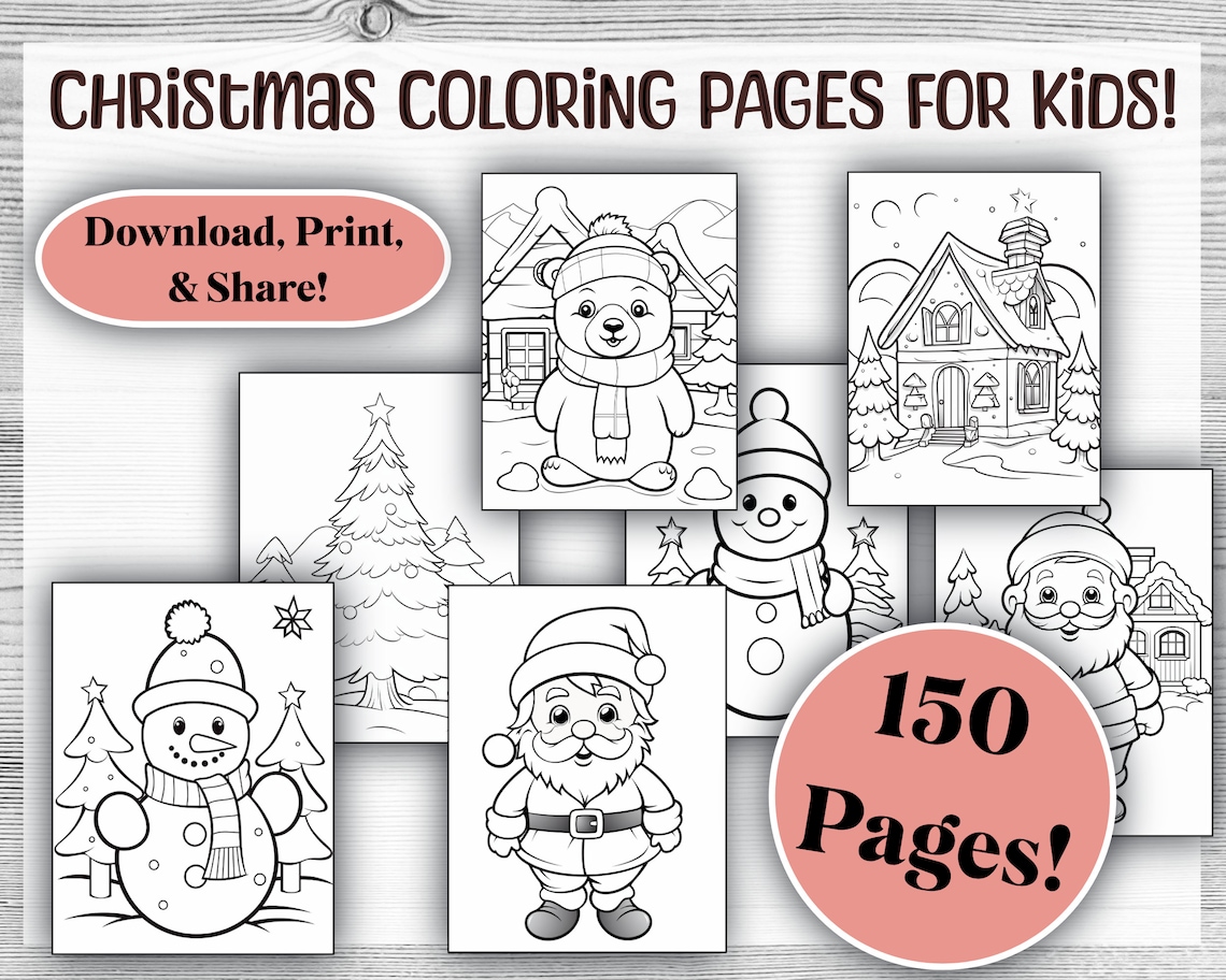 150 Christmas Coloring Pages, Christmas Printables, Christmas Games ...