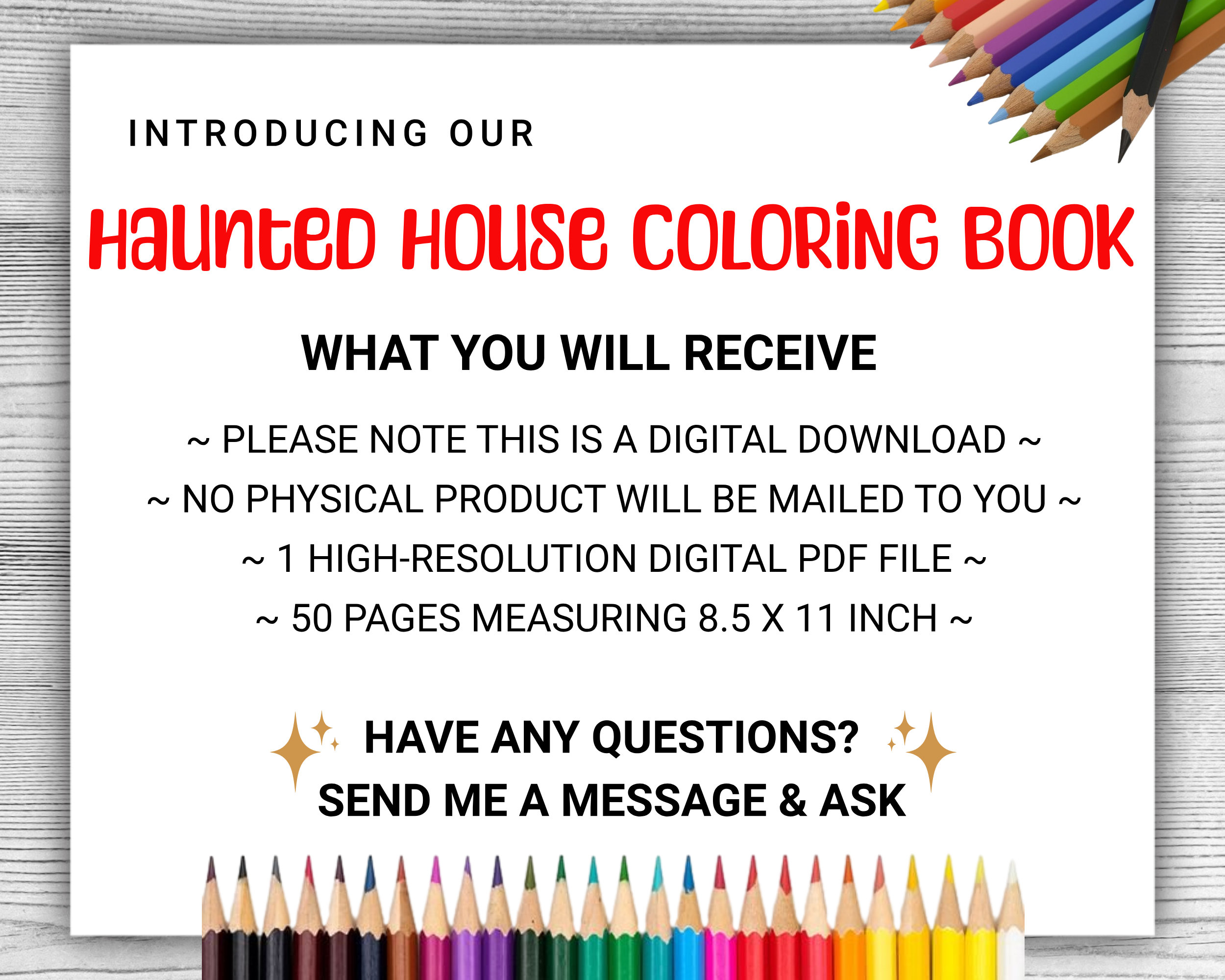 Spooky Haunted House Printable Coloring Book Pages | Halloween ...