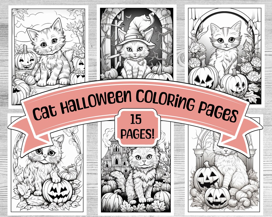 Cat Coloring Pages for Halloween - Halloween Printable Coloring Pages ...