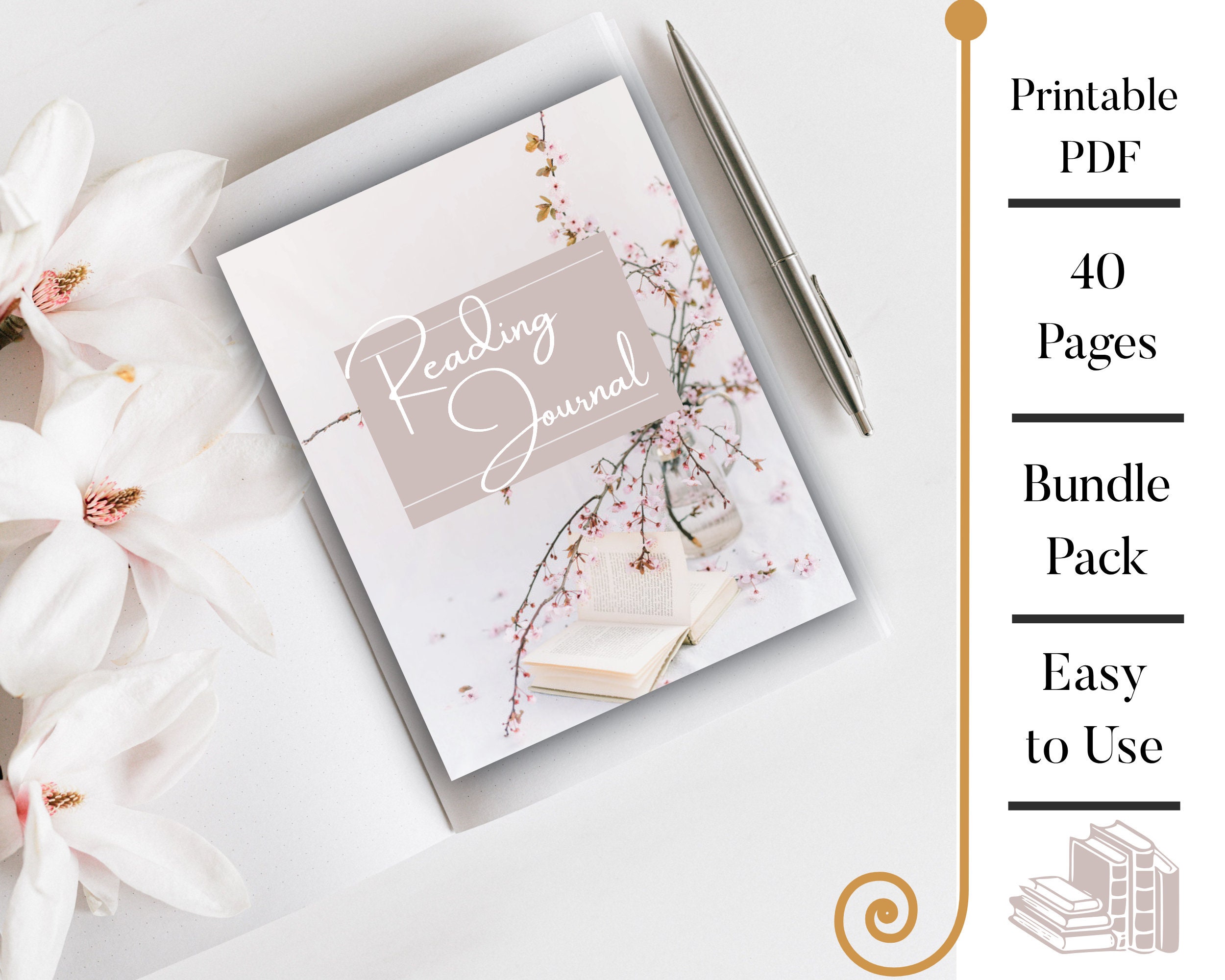 Reading Planner Bundle Printable Reading Journal Reading Challenges ...