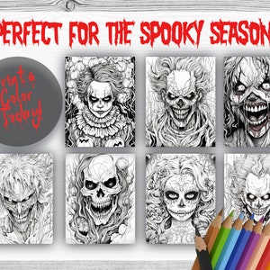 25 Scary Halloween Printable Coloring Book Pages | Downloadable PDF ...