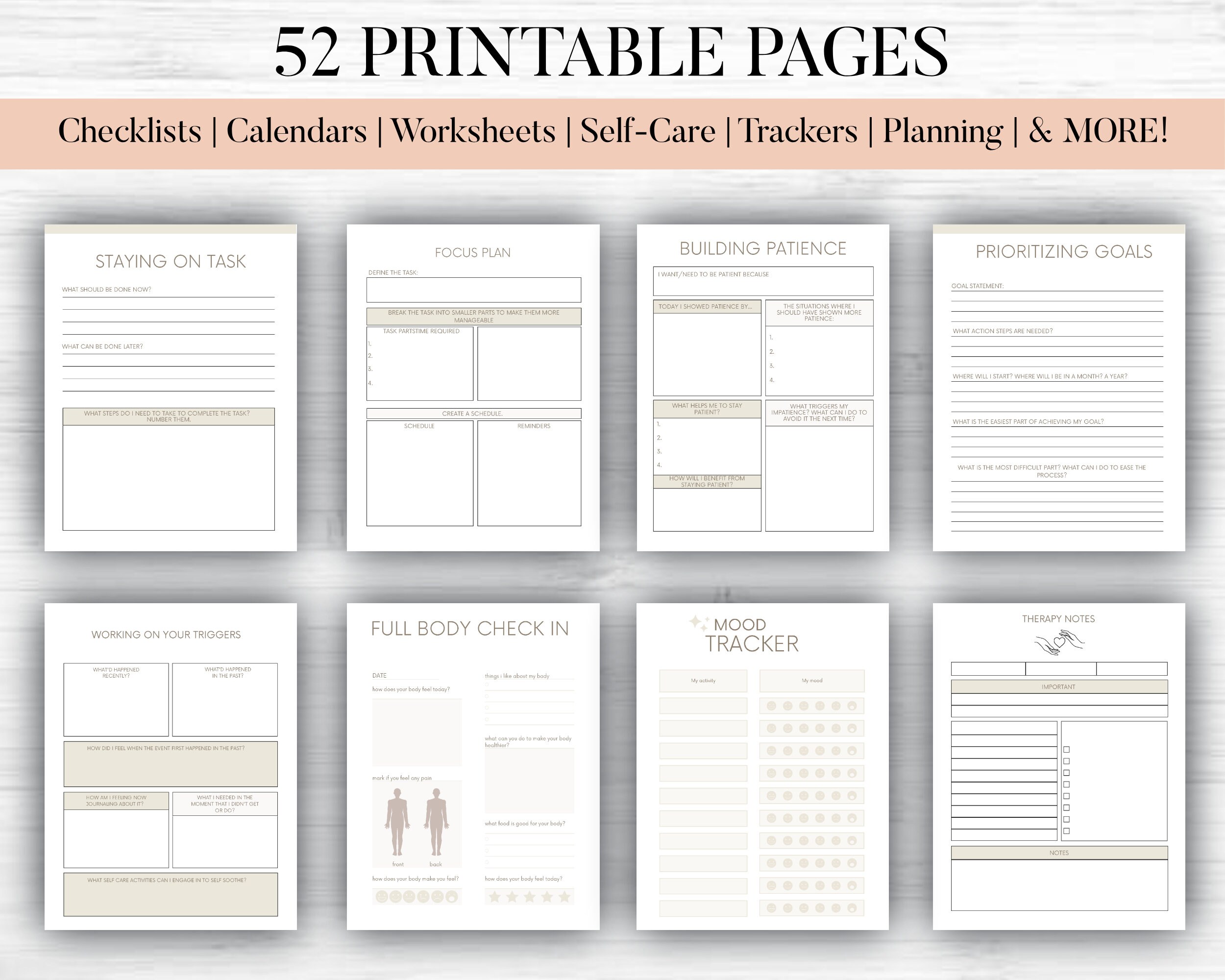 ADHD Bundle | 52 Pages | Printable ADHD Planner | Digital ADHD Journal ...