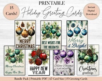 Printable Merry Christmas and Happy New Year Card - Etsy