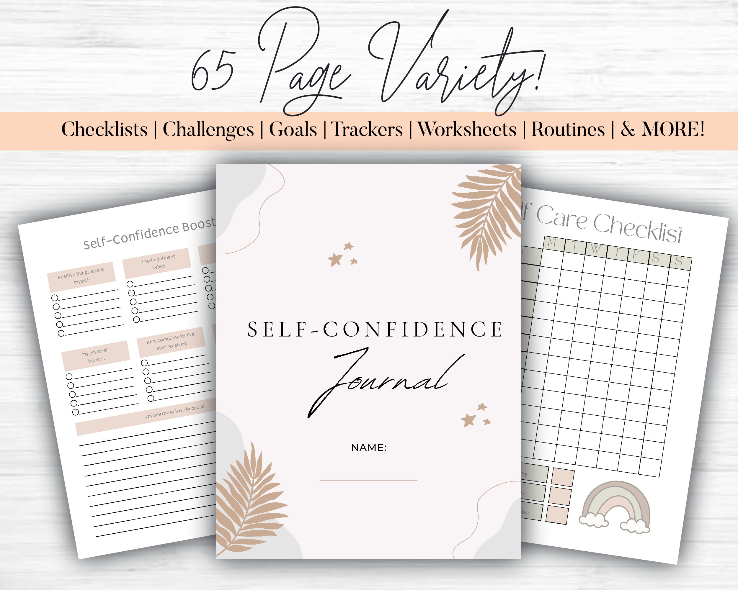 Printable Self Confidence & Self Esteem Journal Self Care Planner ...