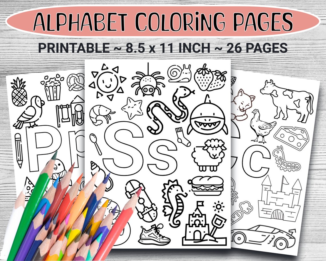 Alphabet Printable (ABC) Kids Coloring Book Pages – Download & Print ...